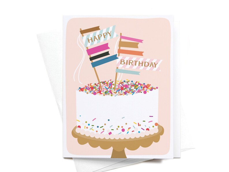 Happy Birthday Sprinkle Cake Greeting Card GRT0121 - Etsy