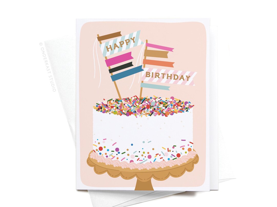 Happy Birthday Sprinkle Cake Greeting Card – GRT0555 - Etsy