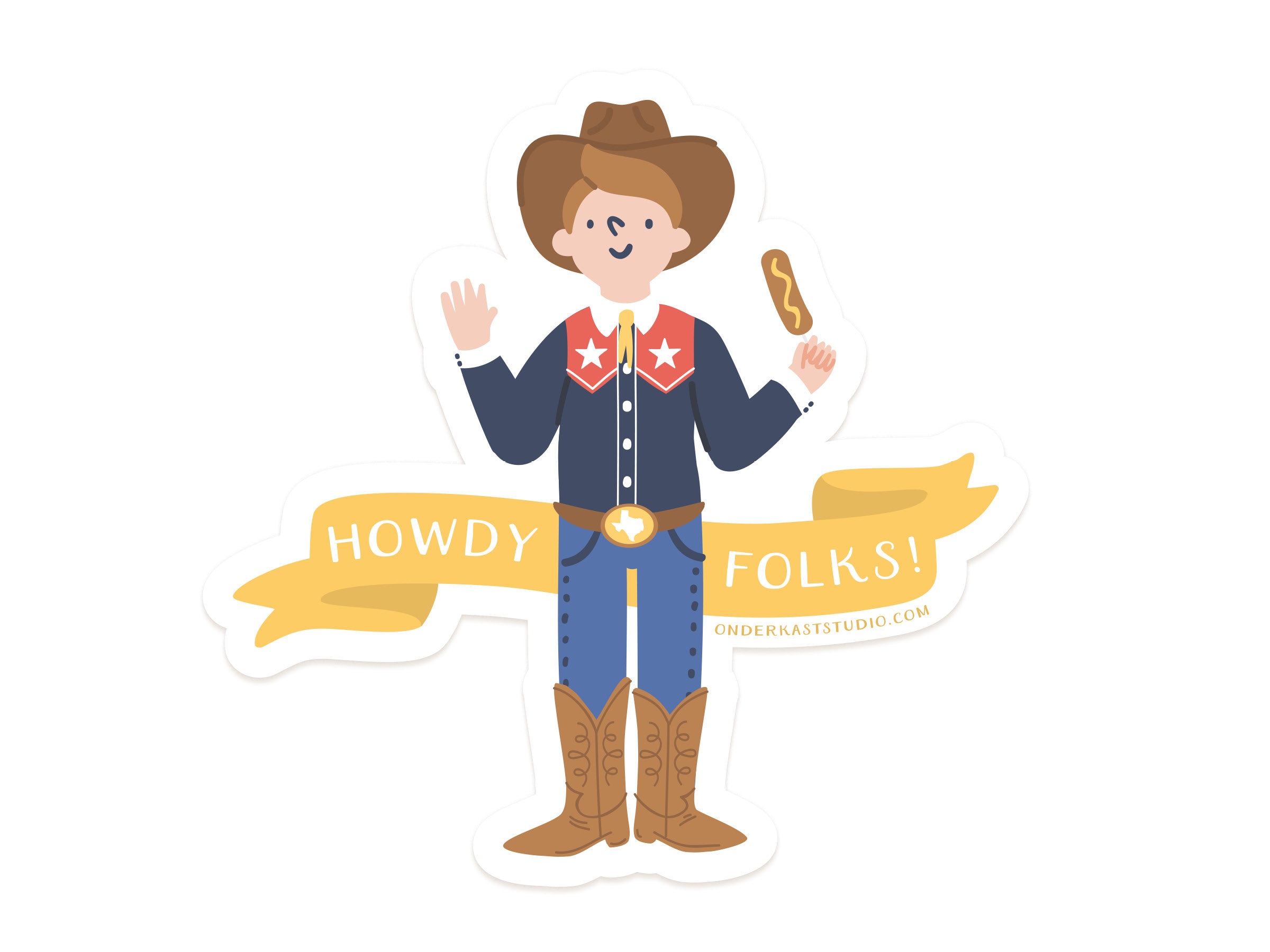 Howdy Folks Texas Cowboy Sticker Vinyl Die Cut Sticker - Etsy