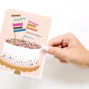 Happy Birthday Sprinkle Cake Greeting Card – GRT0555 - Etsy