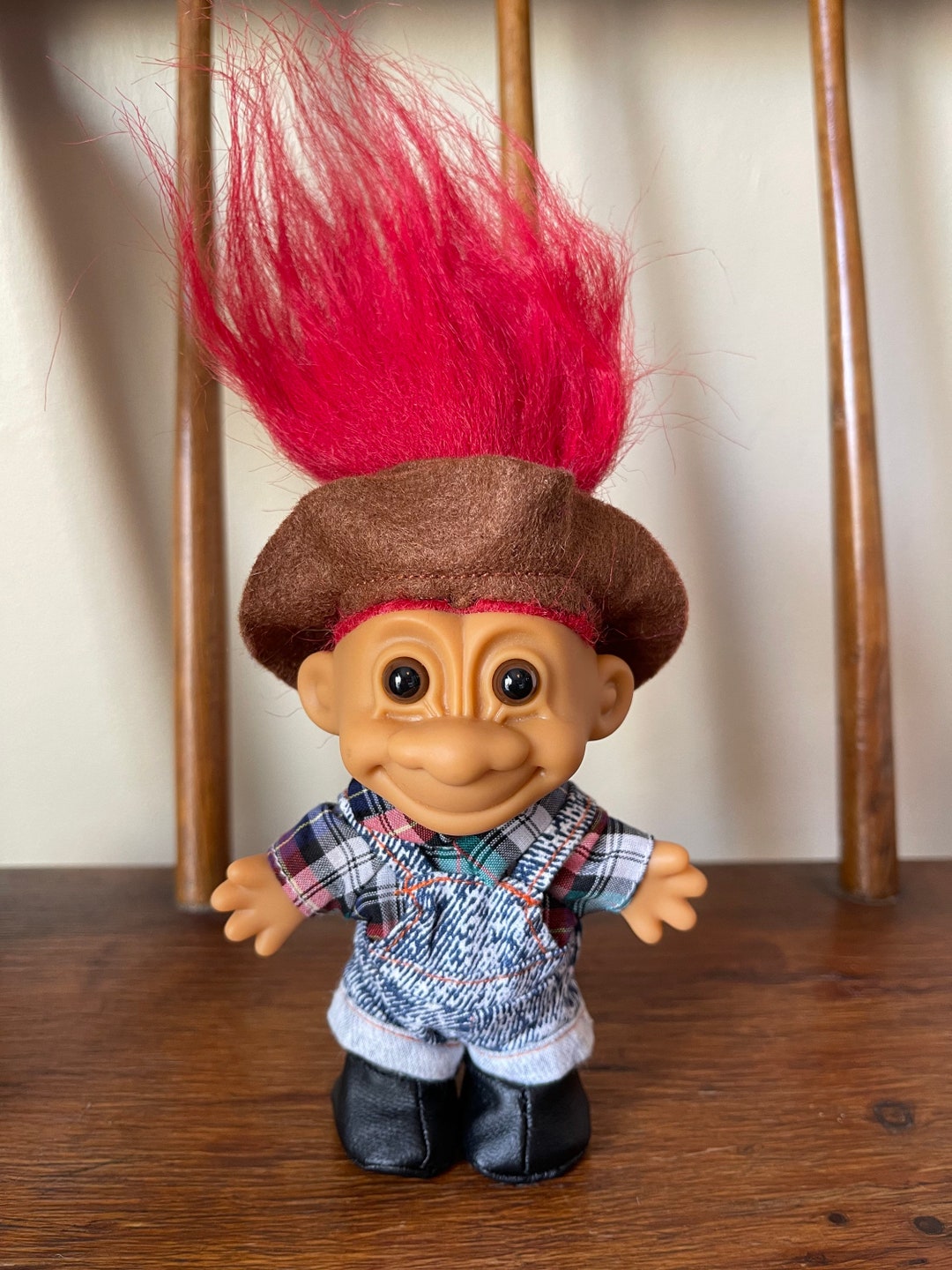 Vintage 90s Russ Troll Doll: Red Hair Farmer Collectible - Etsy