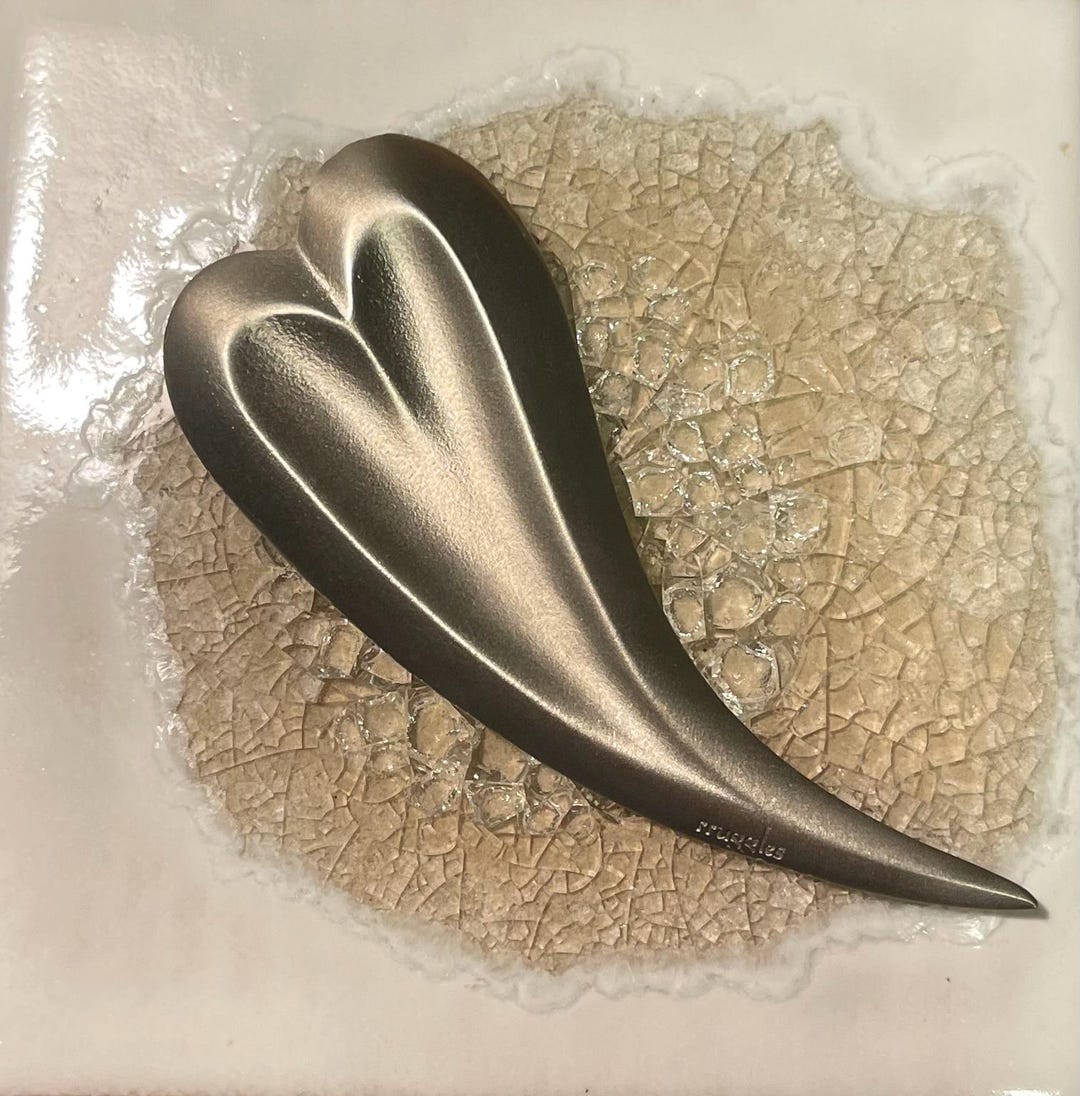 Brushed Pewter Heart by Rick Ruggles - Etsy