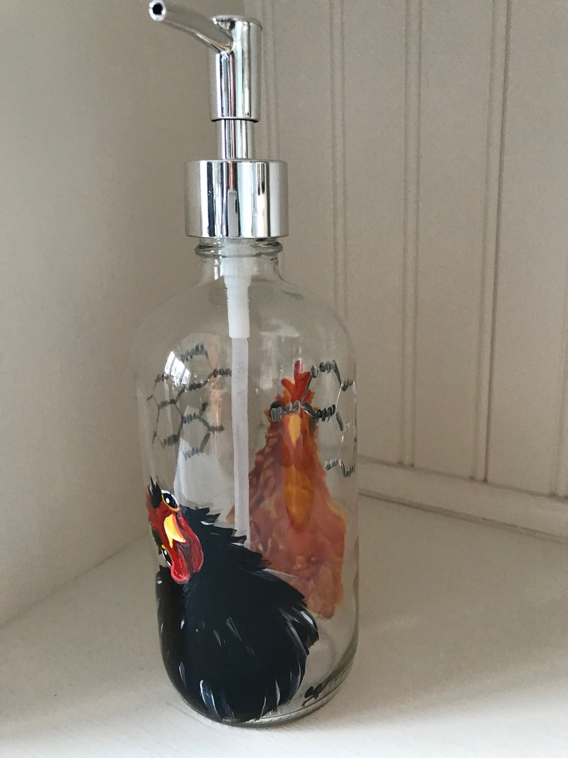 Chicken Soap Dispenser Hand Painted - Etsy