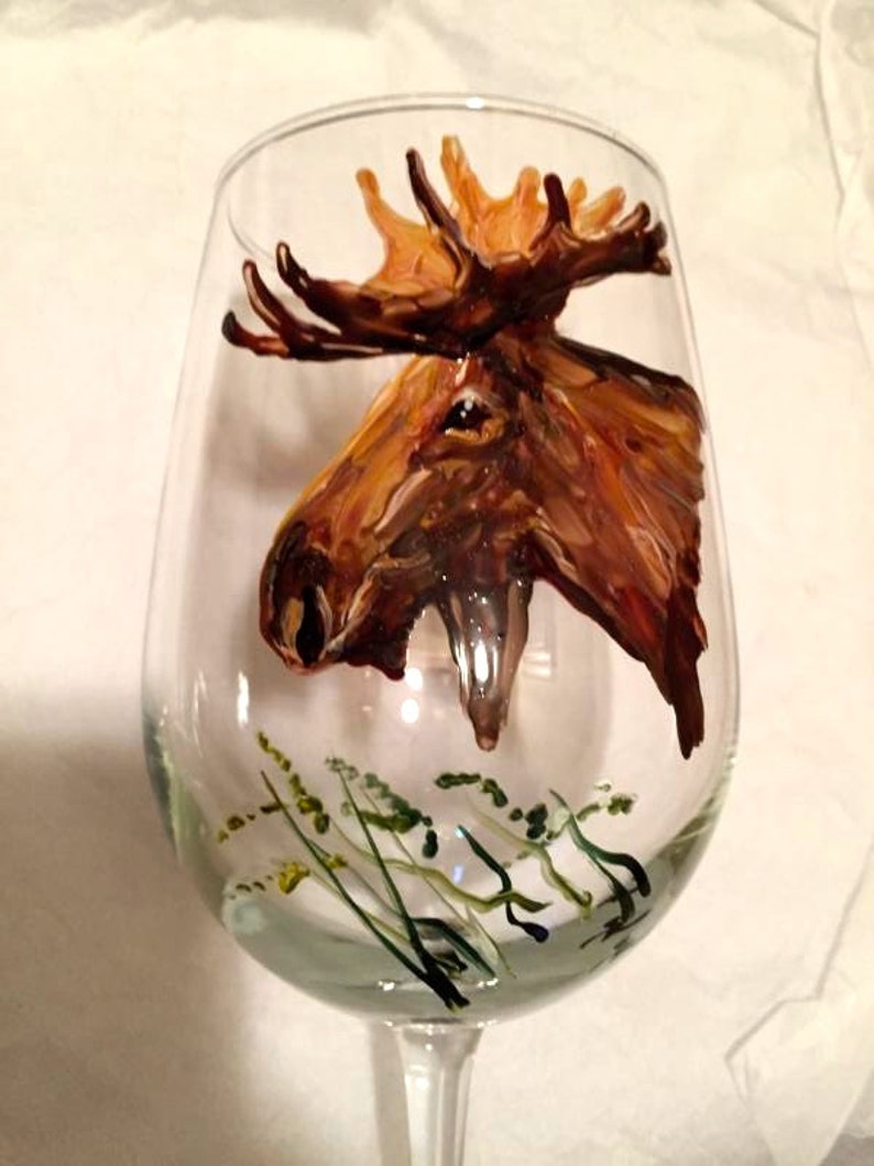 Moose Wine Glass - Etsy