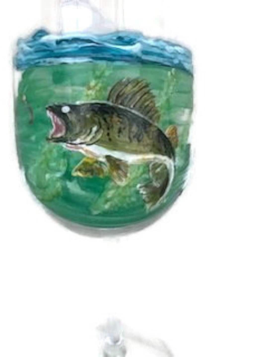 Hand Painted Fish Wine Glass - Etsy