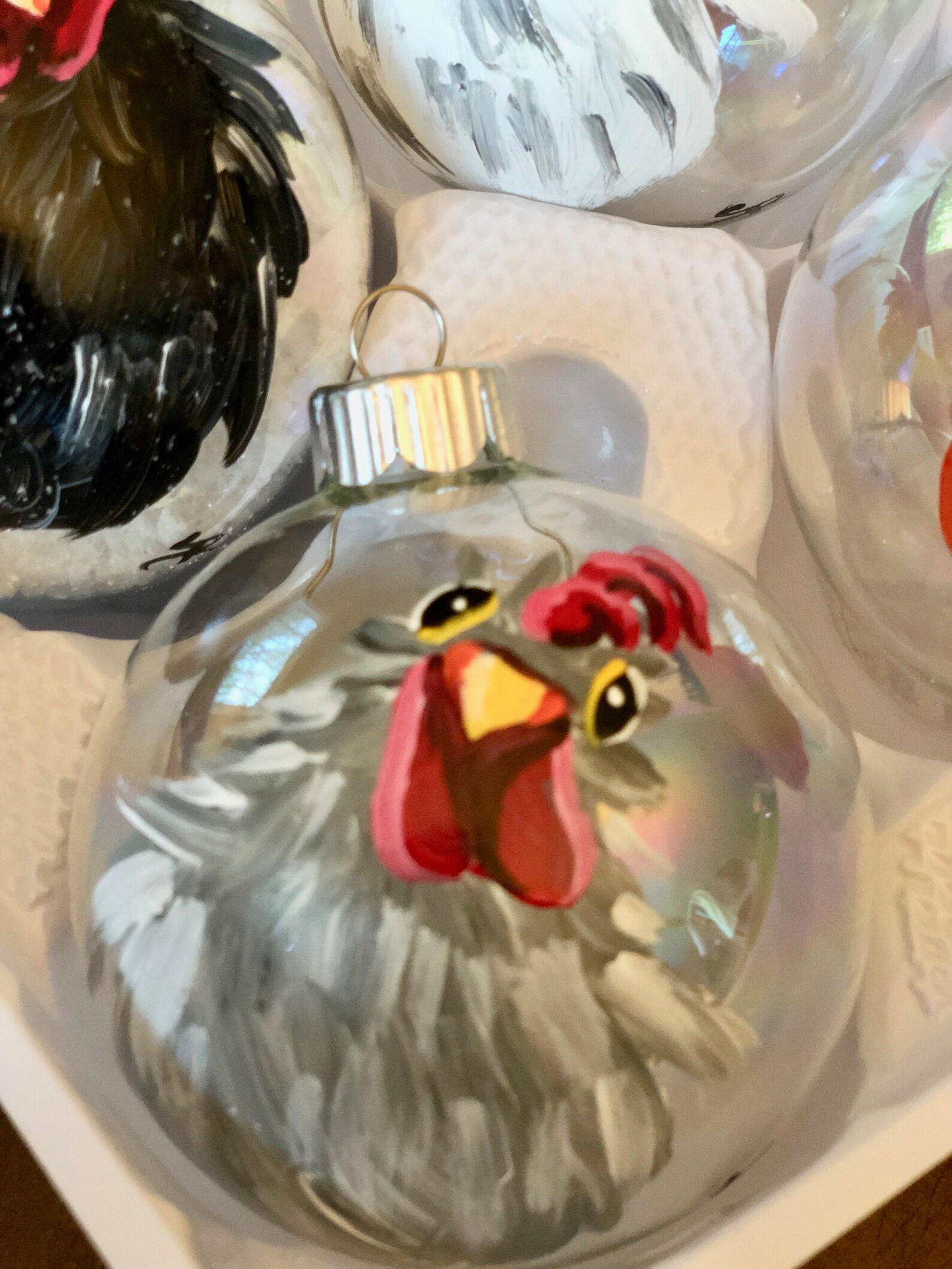 Hand Painted Chicken Ornament - Etsy