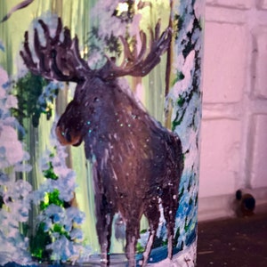 Lighted Moose Wine Bottle, Hand Painted - Etsy
