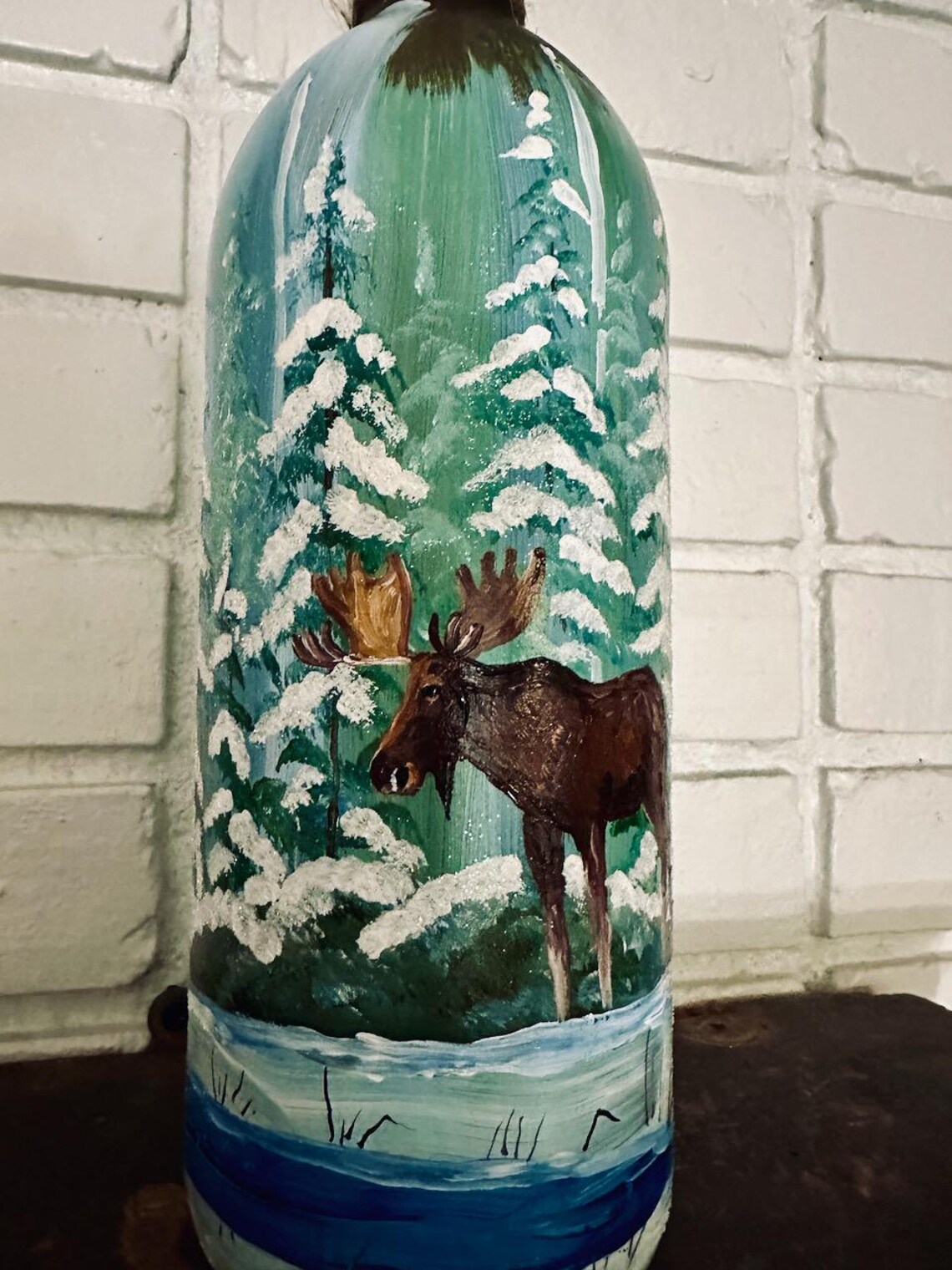 Lighted Moose Wine Bottle, Hand Painted - Etsy