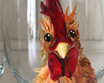 Hand Painted Chicken - Etsy