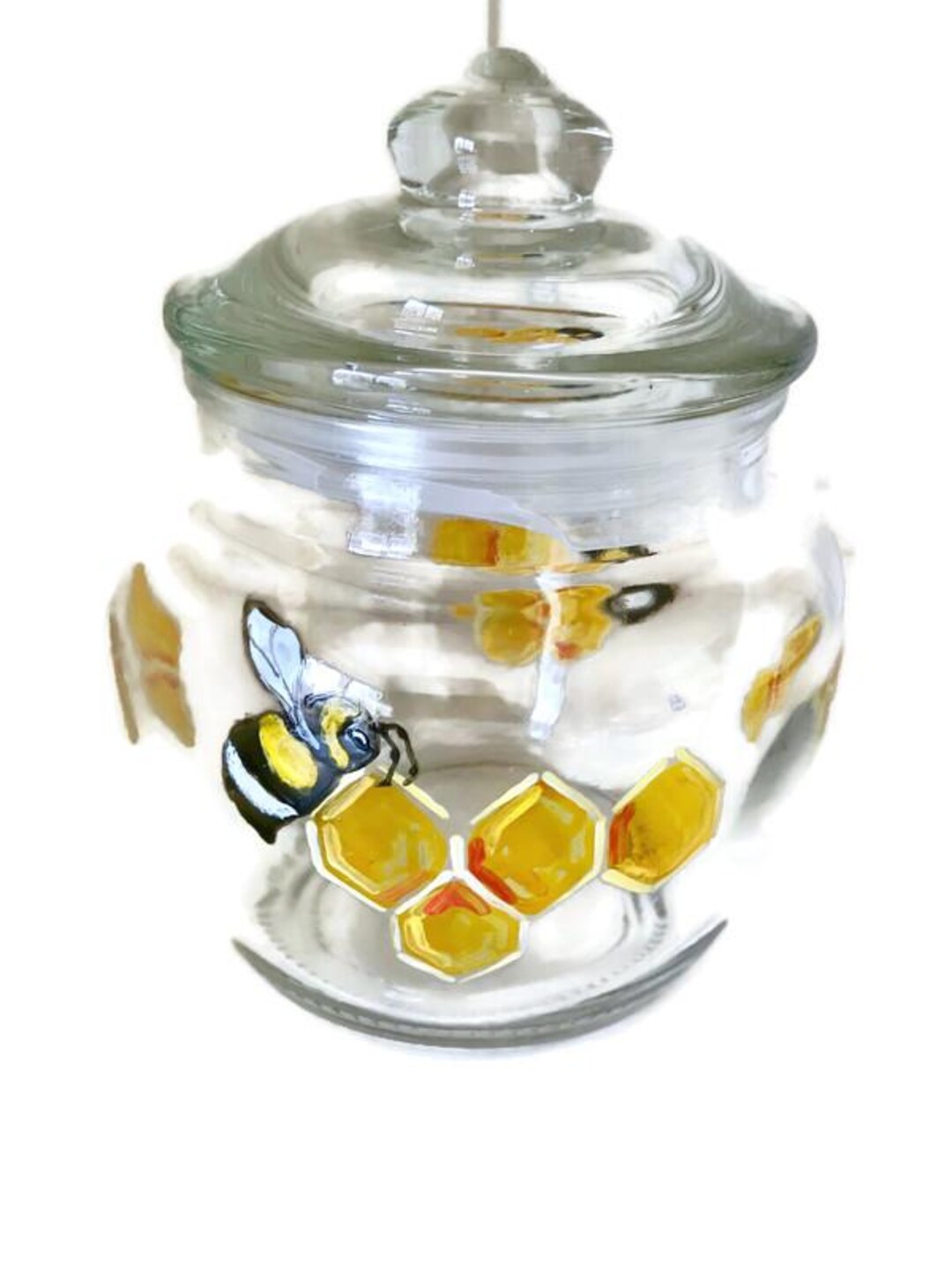 Hand Painted Cute Bee and Honeycomb Jar - Etsy