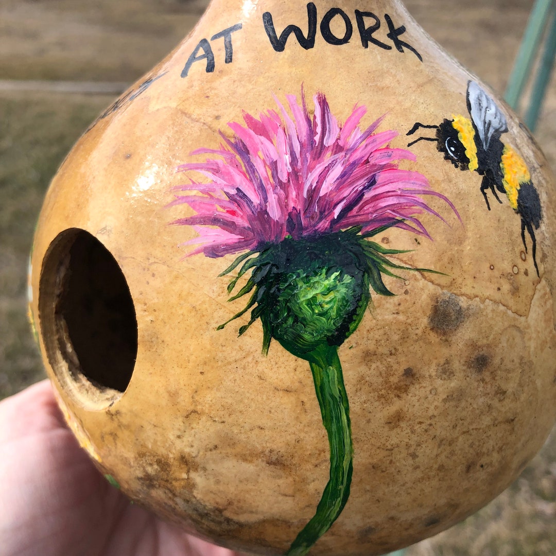 Bee Bird House Gourd, Hand Painted - Etsy