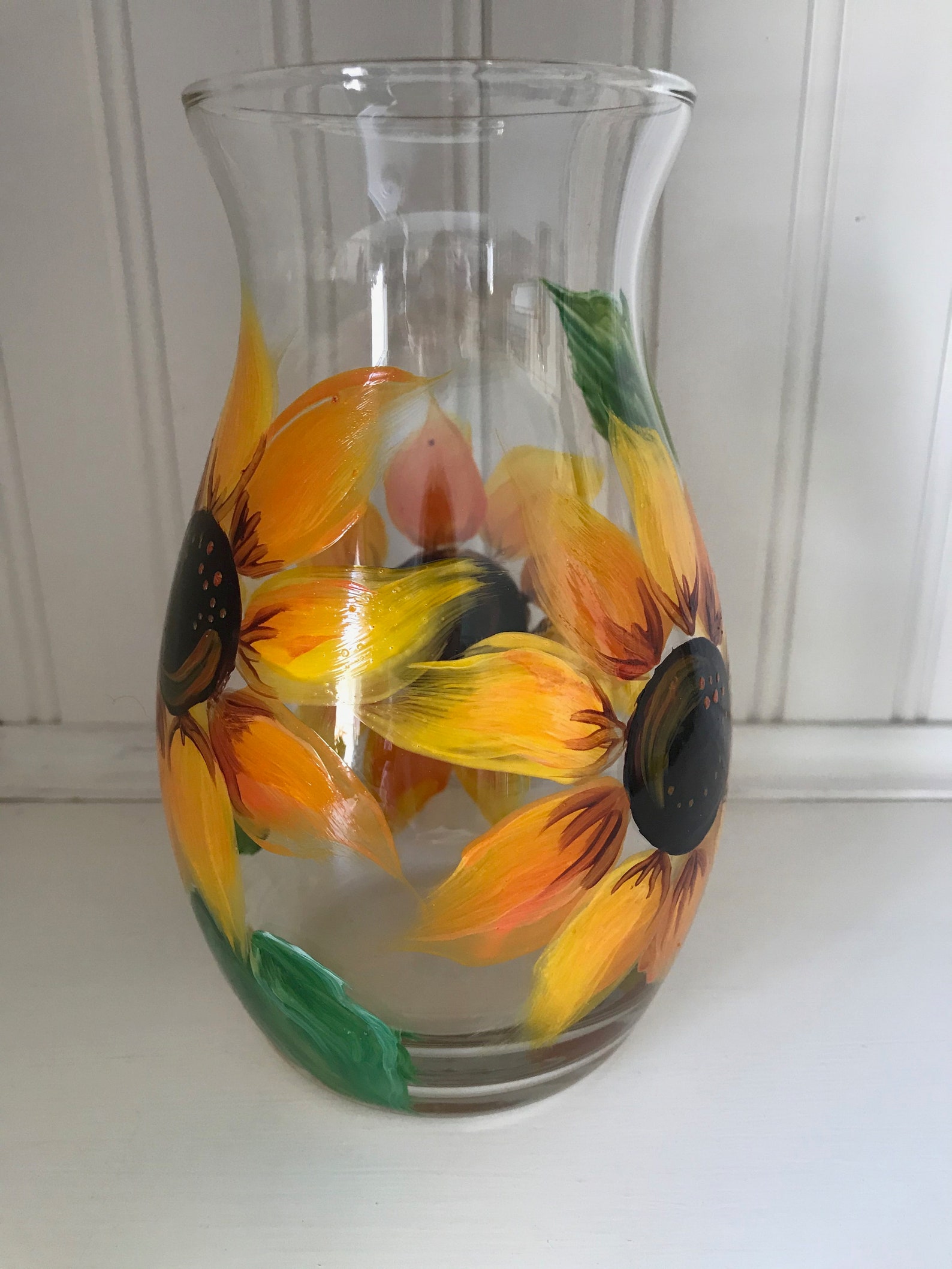 Sunflower Vase, Hand Painted - Etsy