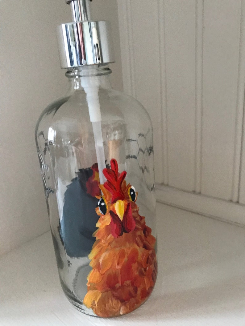Chicken Soap Dispenser Hand Painted - Etsy
