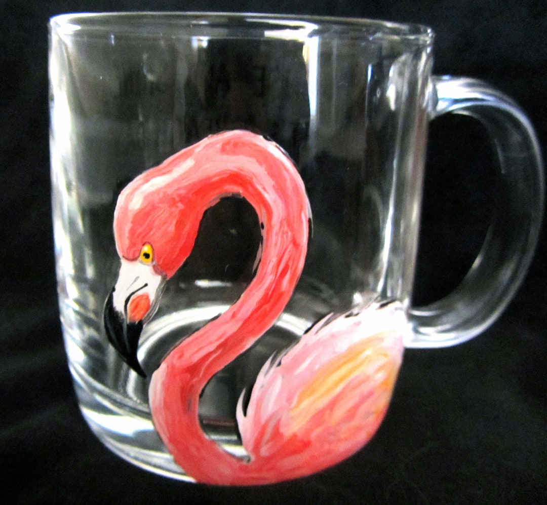 Flamingo Coffee Mug, Hand Painted - Etsy