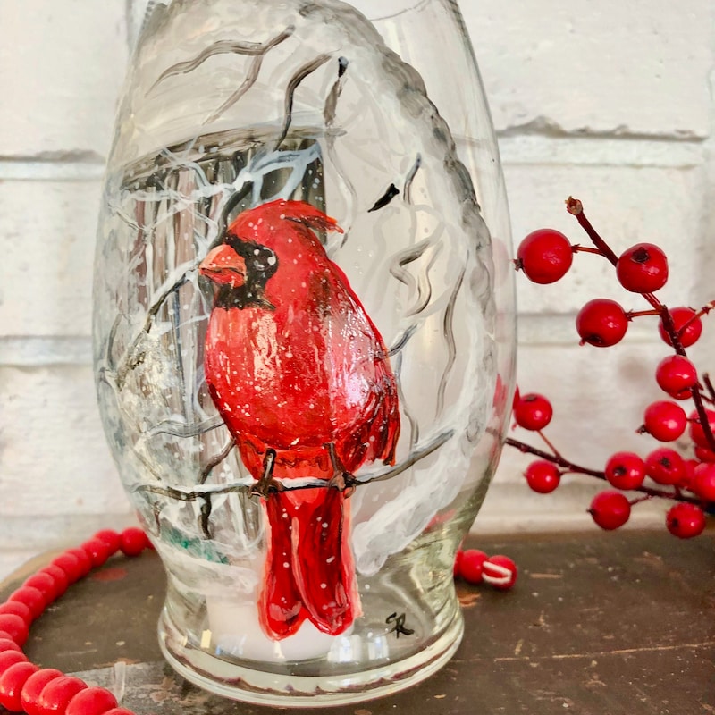 Hand Painted Cardinal - Etsy