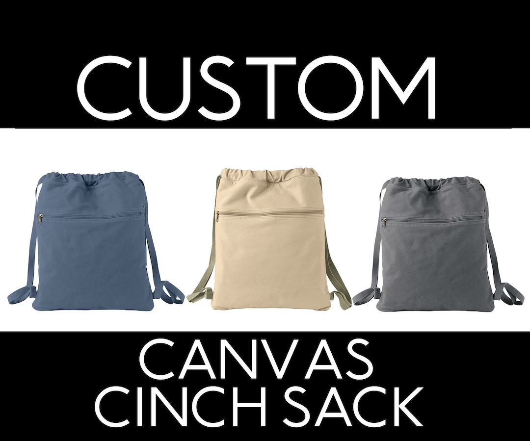 Custom Canvas Cinch Sack- Drawstring Bag- Design Your Own Bag - Etsy