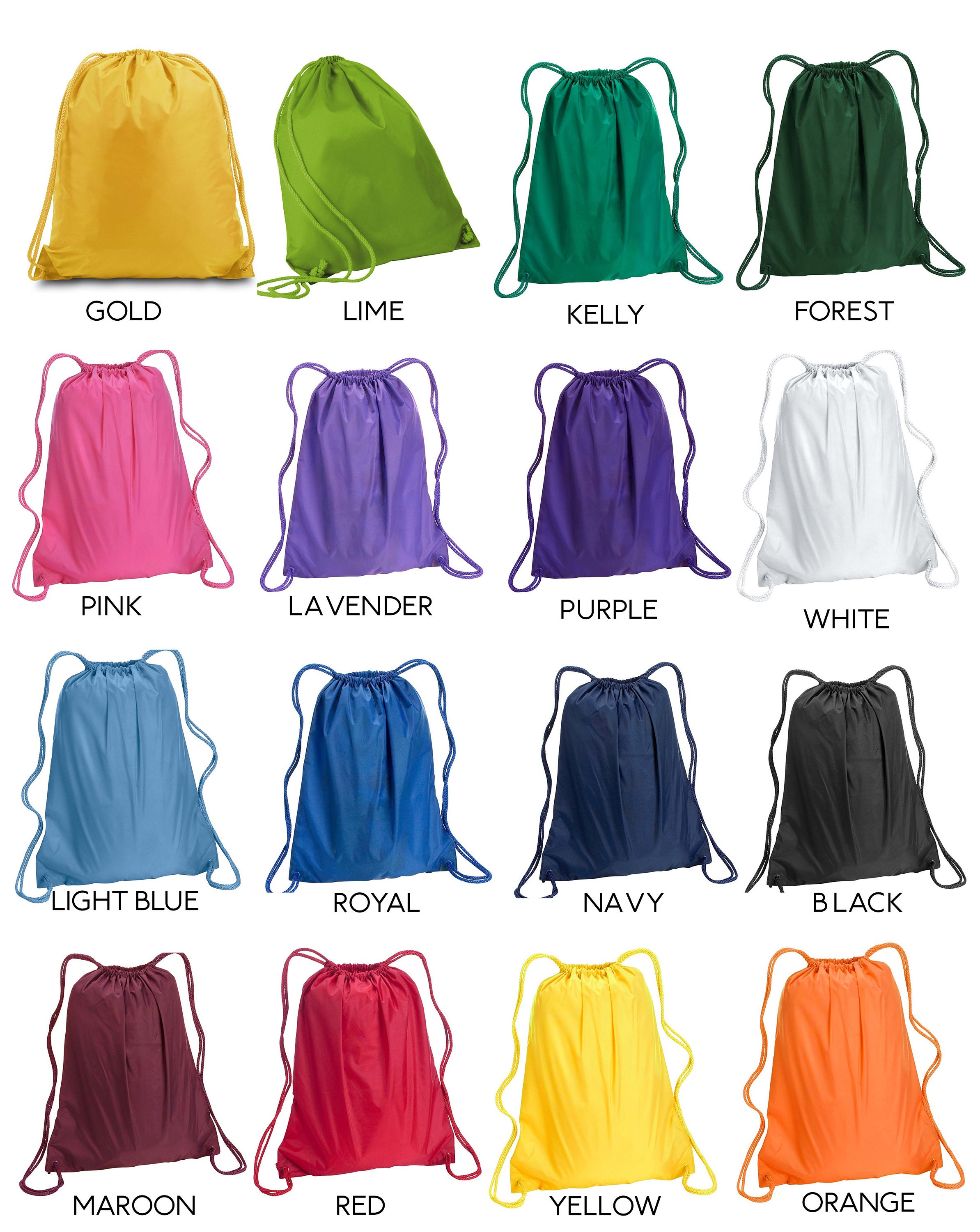 Custom Large Nylon Drawstring Bag- Design Your Own Bag - Etsy