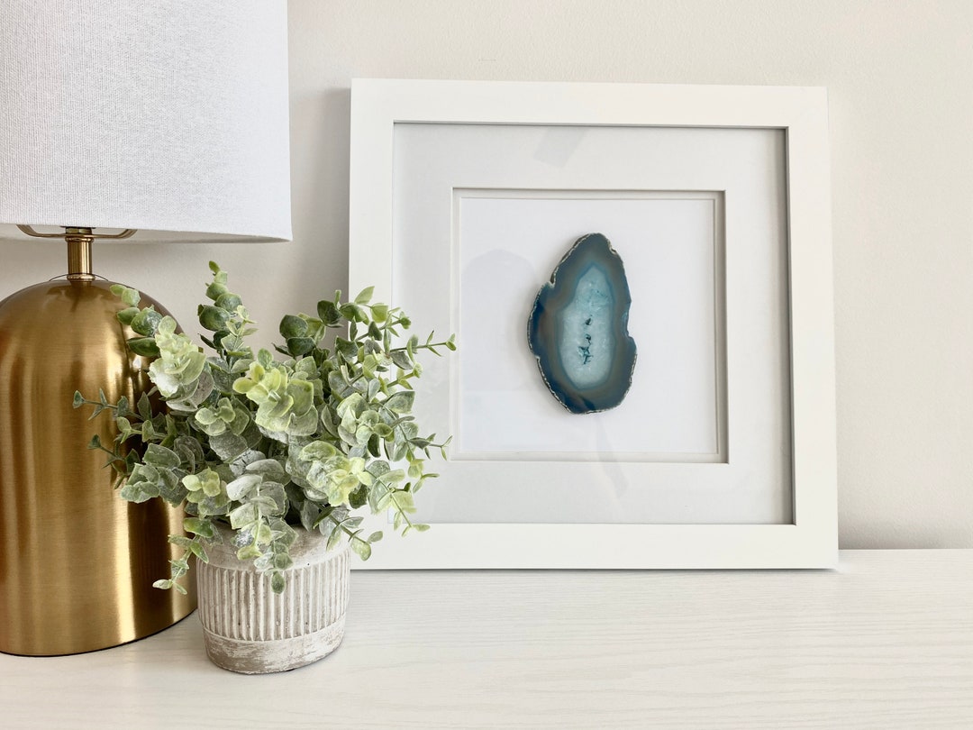 Framed Agate Slice // White Square Frame - Etsy