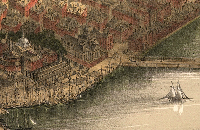 1877 Vintage Boston Map - Etsy