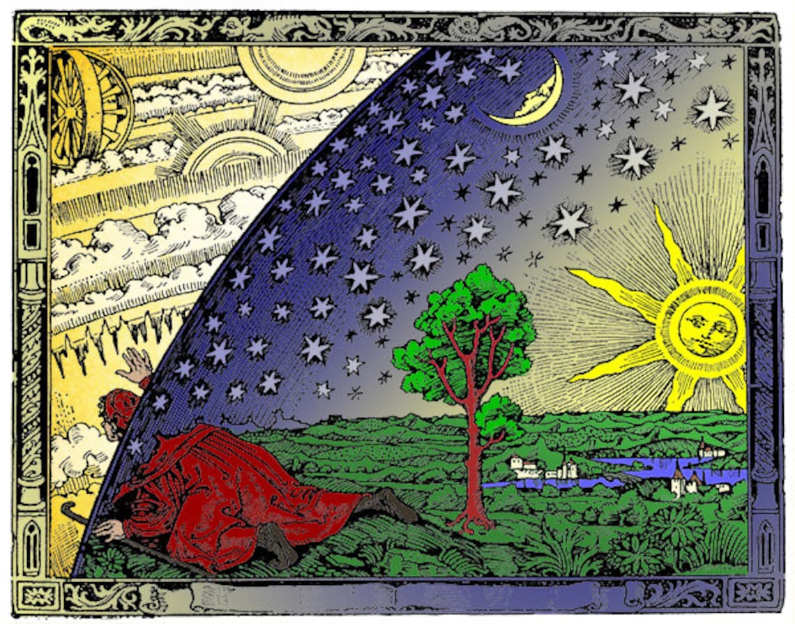 Impresión de grabado de Flammarion de 1888 - Etsy España