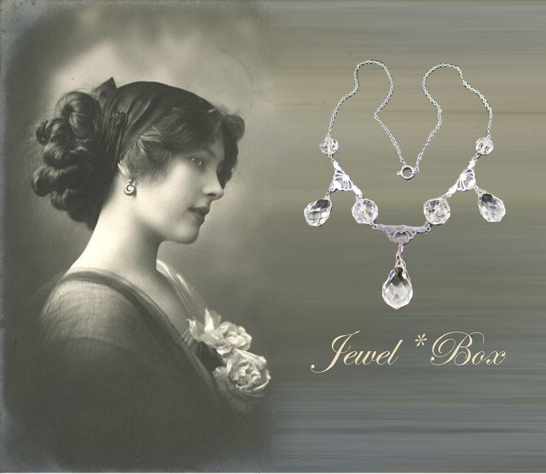 GIFT BOXED Pristine Art Deco Cut Glass Crystal Tear Drops Dropper ...