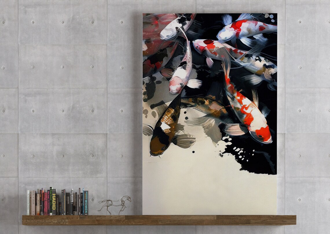 Koi Fish Wall Art Printable Koi Fish Painting Japanese Koi - Etsy