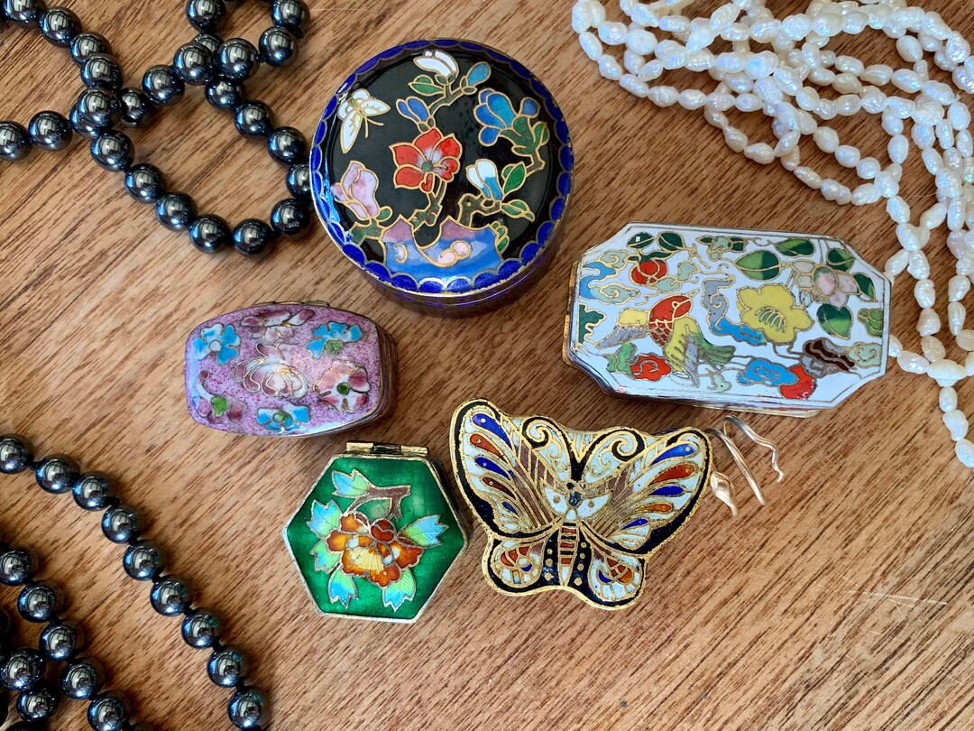 Vintage Cloisonné Trinket Boxes - Sold Individually - Etsy