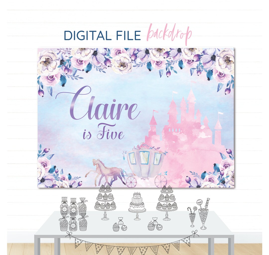 Princess Castle Printable Backdrop Princess Castle Party - Etsy Australia