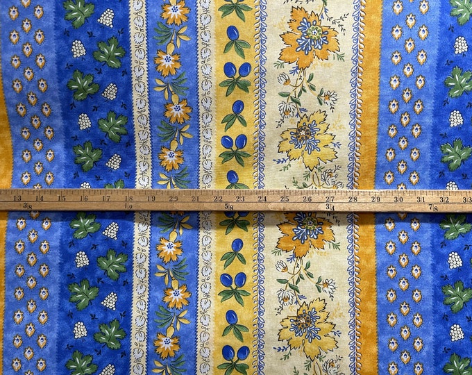 Acrylic Coated Blue Monaco Border Fabric (62" Wide) Priced by the Half ...