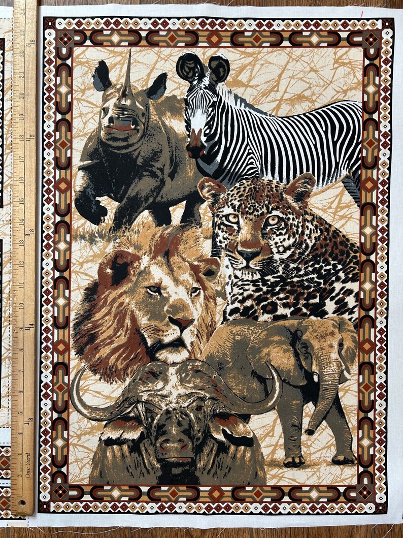 African Animal Kitchen Panel Set by Da Gama Textiles, South Africa for ...