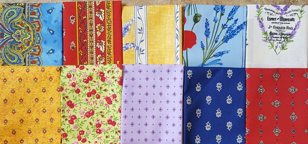 Random Pack of 10 Provence Print Fabrics From France - Etsy