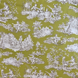 French Chartreuse Pastoral Toile Fabric | Approx. 71" Wide | Priced by ...