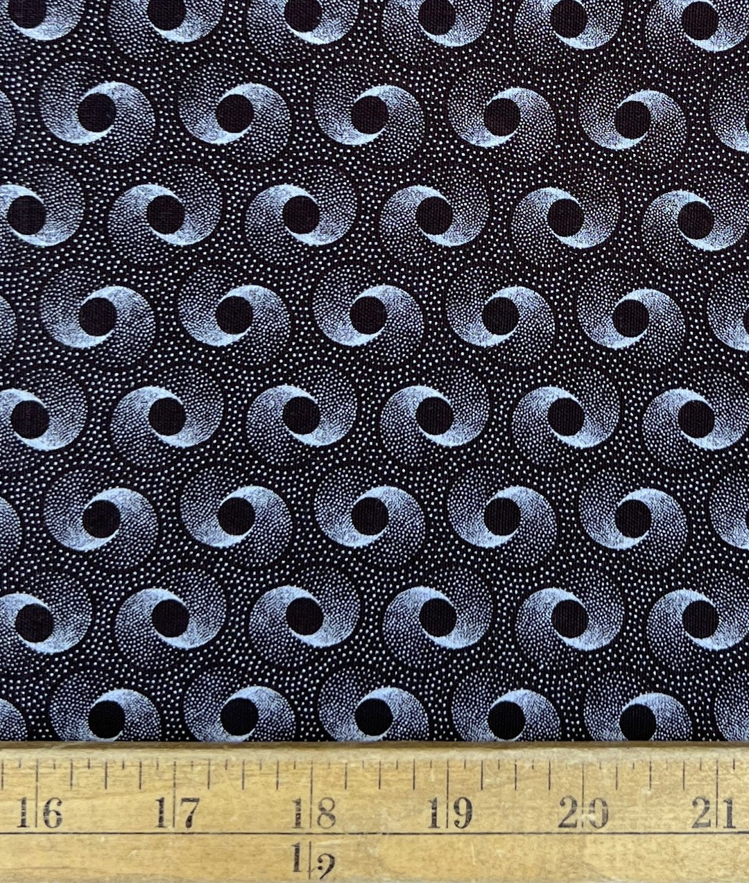 White on Brown "vortex" Print Shweshwe Fabric From South Africa (1375 ...