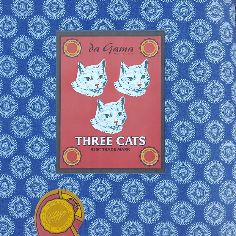 3 Cats Indigo and White Shweshwe Circle Fabric From South Africa Priced ...
