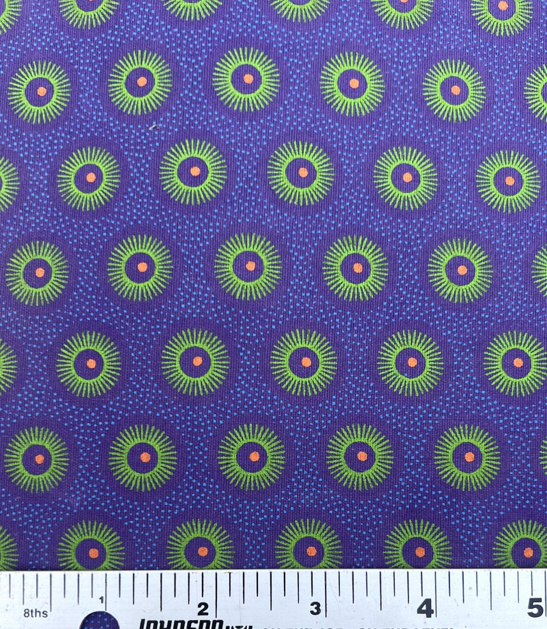 Three Cats Shweshwe Fabric From South Africa | Blue, Orange and Lime ...