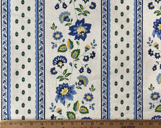 Simple Blue Flowers Fabric Fleurs De Provence Provencal Blue and White ...