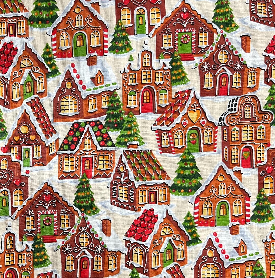 French Gingerbread Fabric | Christmas Holiday | 100% Cotton | Approx ...