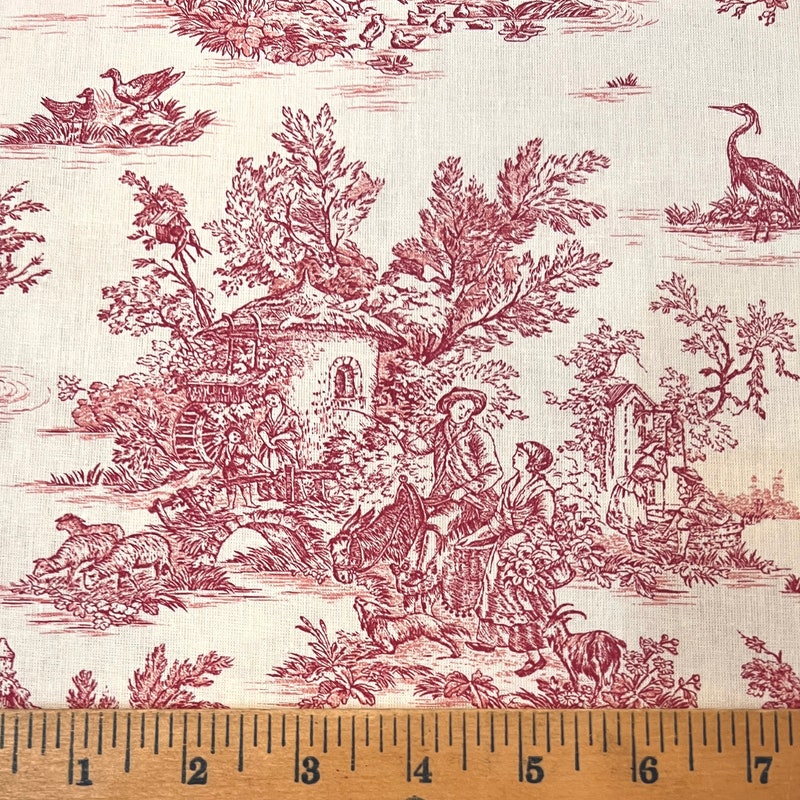 Red Toile Wallpaper - Etsy