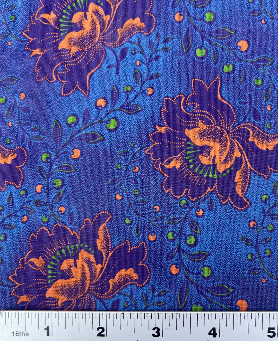 Three Cats Shweshwe Fabric From South Africa | Blue, Orange and Lime ...