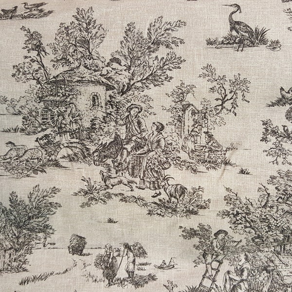 Black Toile Fabric - Etsy