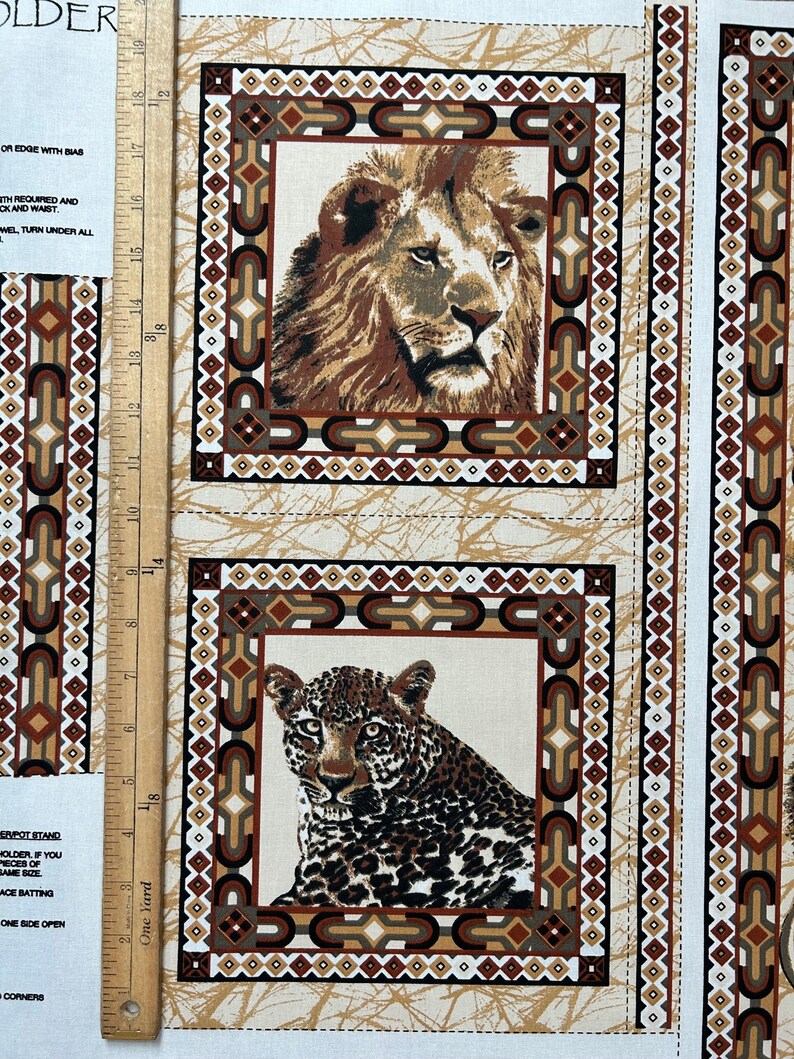 African Animal Kitchen Panel Set by Da Gama Textiles, South Africa for ...