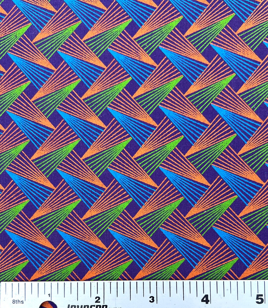Three Cats Shweshwe Fabric From South Africa | Blue, Orange and Lime ...