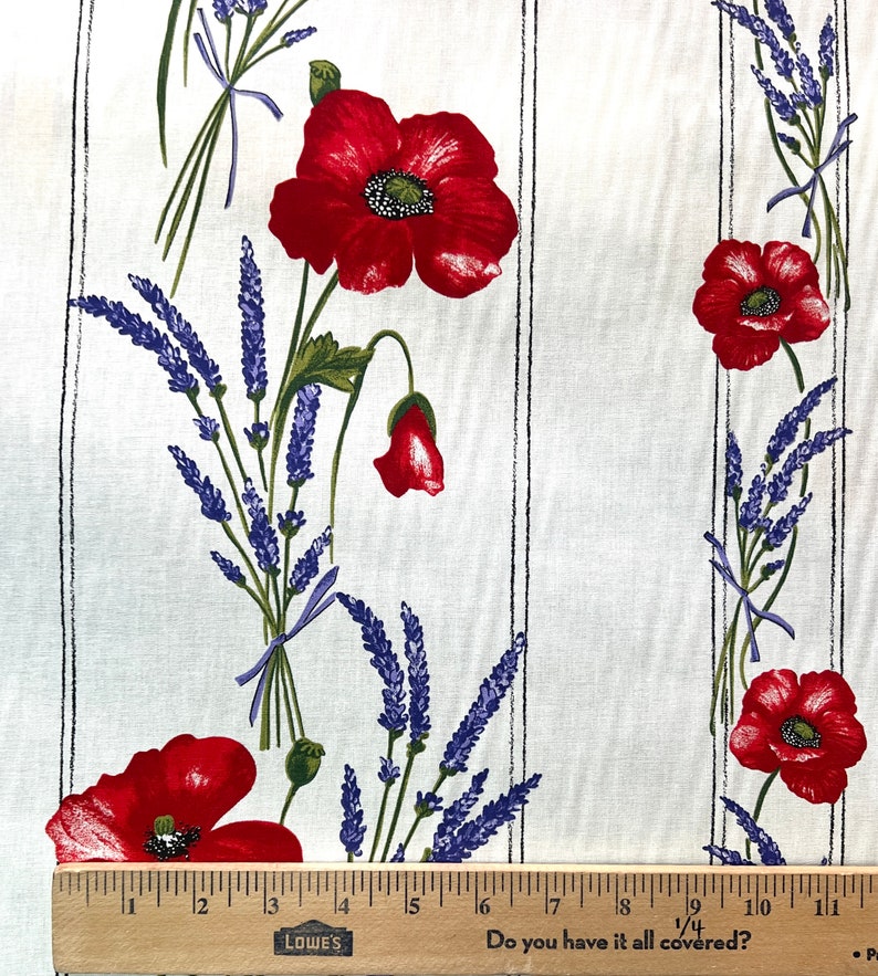 French Poppy Cotton Fabric 62 Wide Priced by the HALF - Etsy