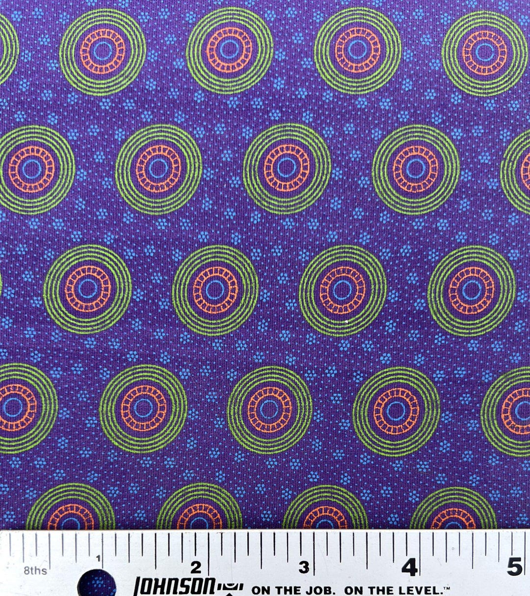 Three Cats Shweshwe Fabric From South Africa | Blue, Orange and Lime ...