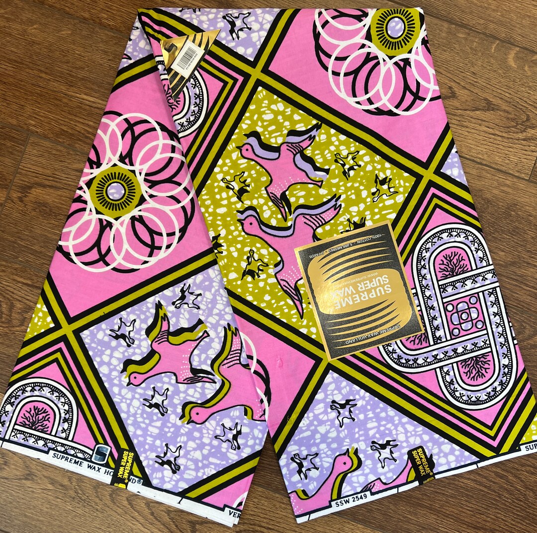 African Abstract Bird Print Fabric | Sold by the Yard | 100% Cotton ...