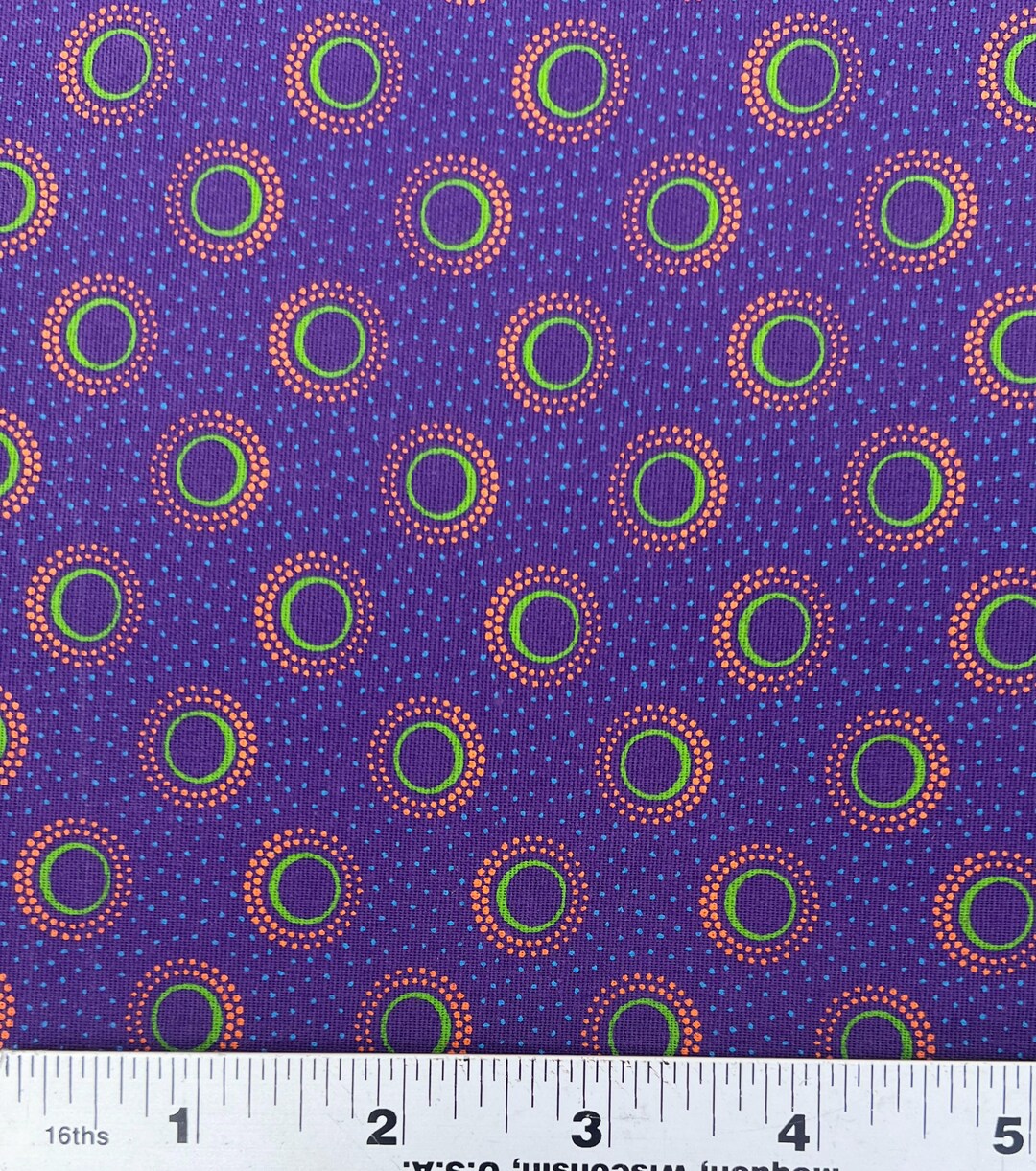 Three Cats Shweshwe Fabric From South Africa | Blue, Orange and Lime ...