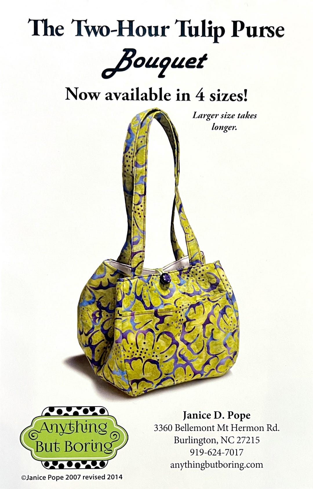 Quick and Easy Two Hour Tulip Purse Pattern | Comes With Four Sizes ...