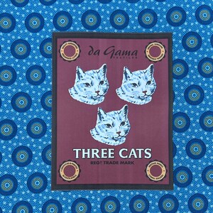 Three Cats Shweshwe Fabric From South Africa | Golden Yellow, Navy, and ...
