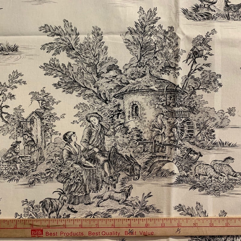 Black Toile Fabric - Etsy