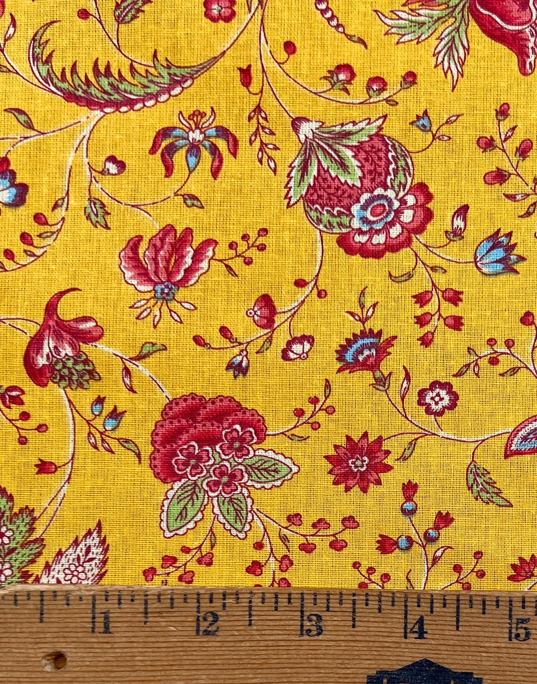 Provence Floral Cotton French Fabric in Yellow (63" Wide) Priced by the ...